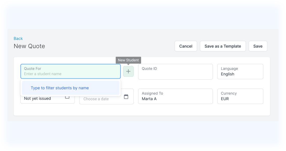 How to create a new quote
