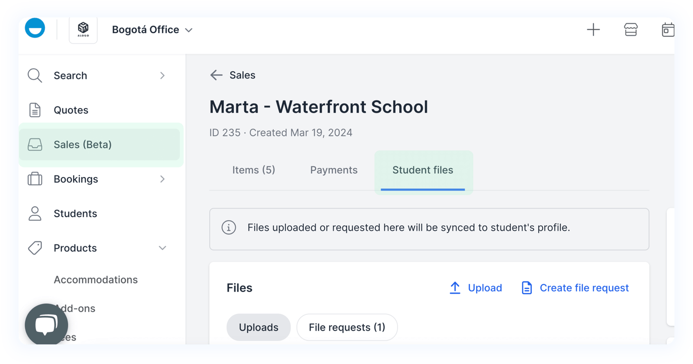How to send and request student files
