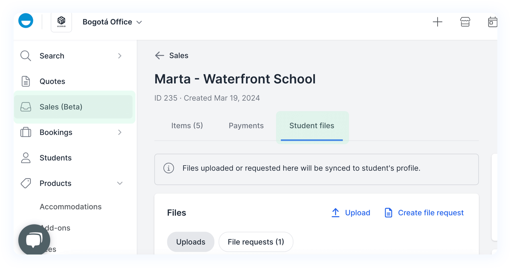 How to send and request student files